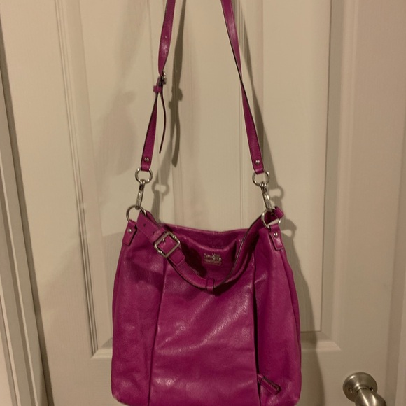Coach | Bags | Coach Leather Fuchsia Purse And Gloves For Women | Poshmark